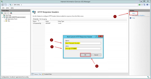 Microsoft Exchange 2016 and IIS 8.5+ - Enable HTTP Strict Transport ...