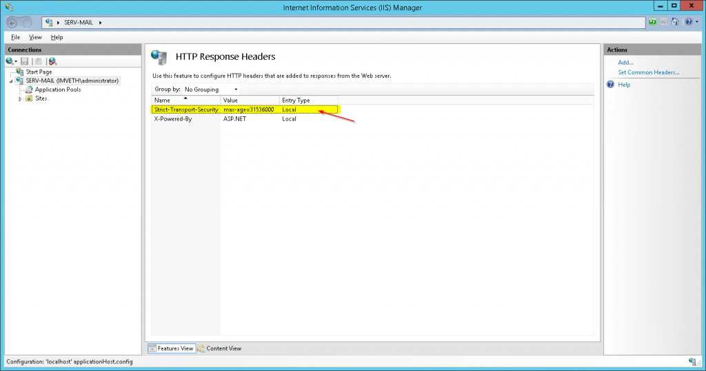 Microsoft Exchange 2016 and IIS 8.5+ - Enable HTTP Strict Transport ...